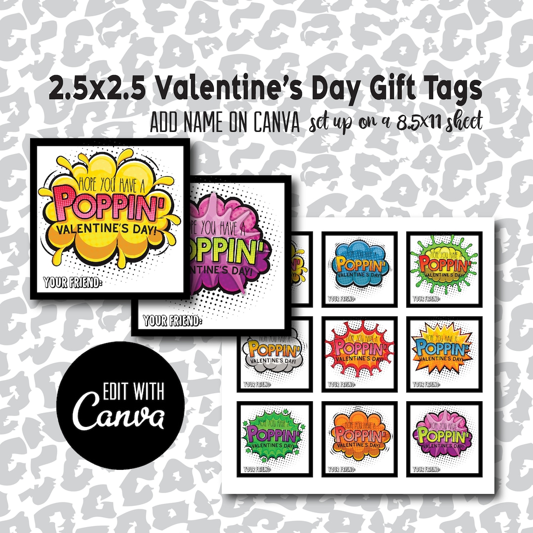 Canva Editable POPPIN Valentine's Day Printable, Pop Rocks Valentine ...