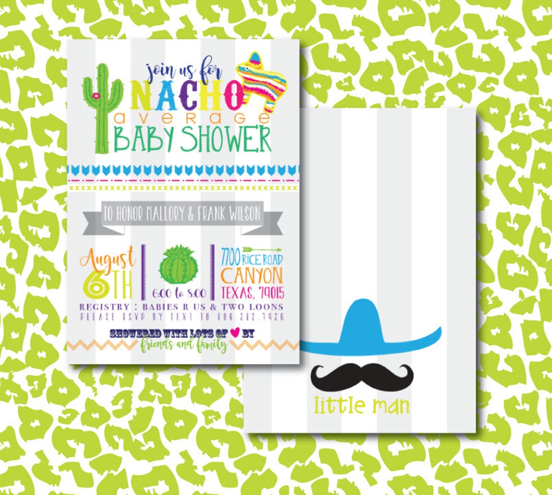DIY or PRINT Fiesta Nacho Average Baby Shower Invitation - Etsy