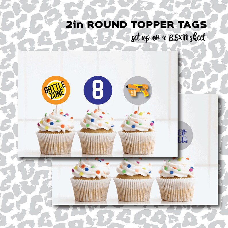 Dart Guns Birthday Cupcake Topper Darts Toppers Dart Guns Party Cupcake ...