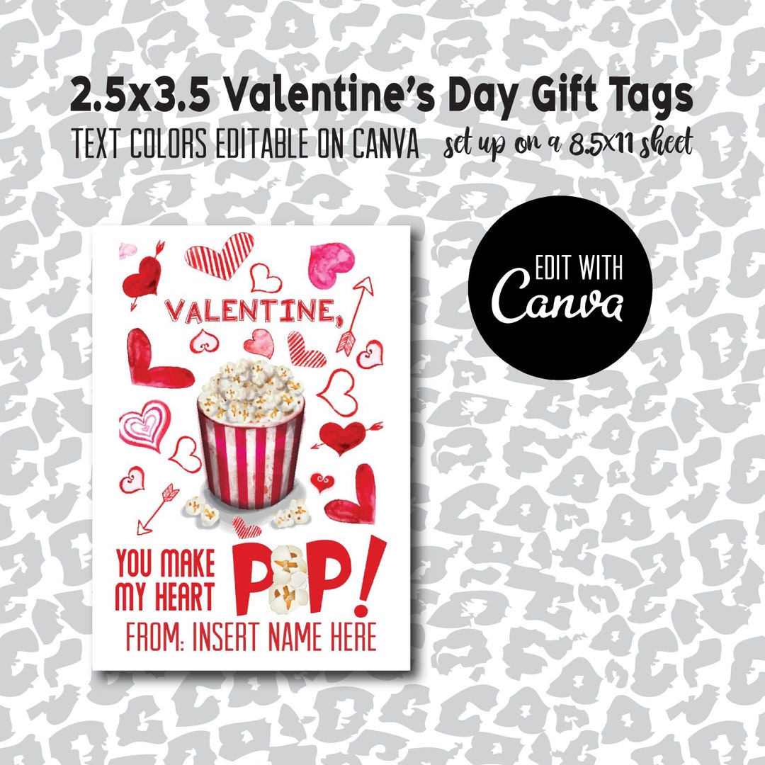 Canva Editable Make My Heart POP Valentine's Day Printable, POP ...