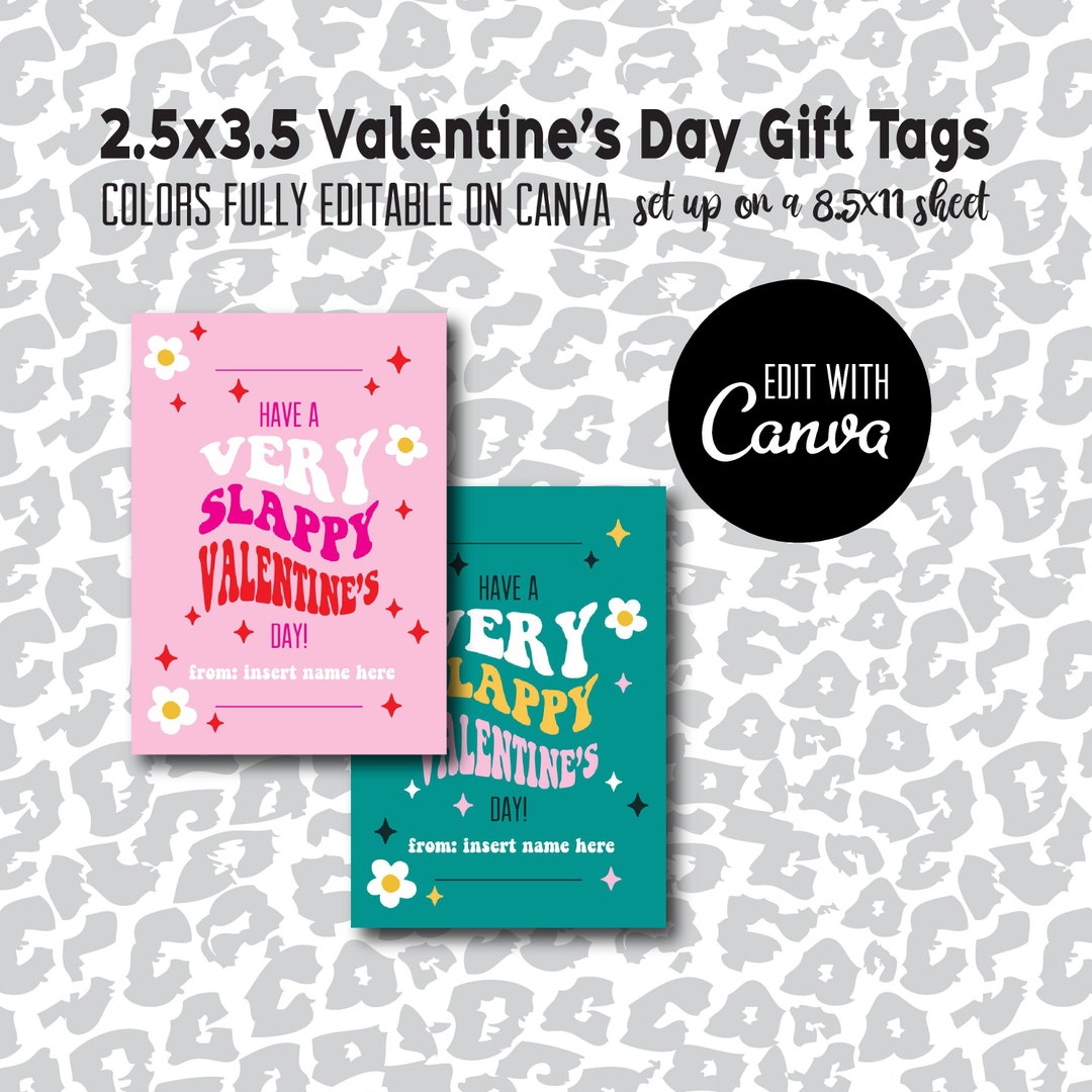 Canva Editable Slap Bracelet Valentine's Day Printable, Slap Valentine ...