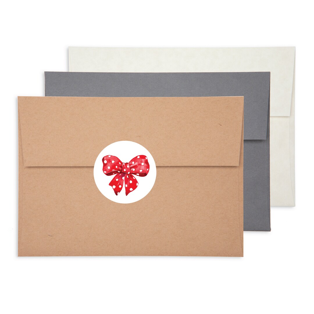 Instant Download - DIY Stationary Sticker Red Polka Dot Watercolor Bow ...