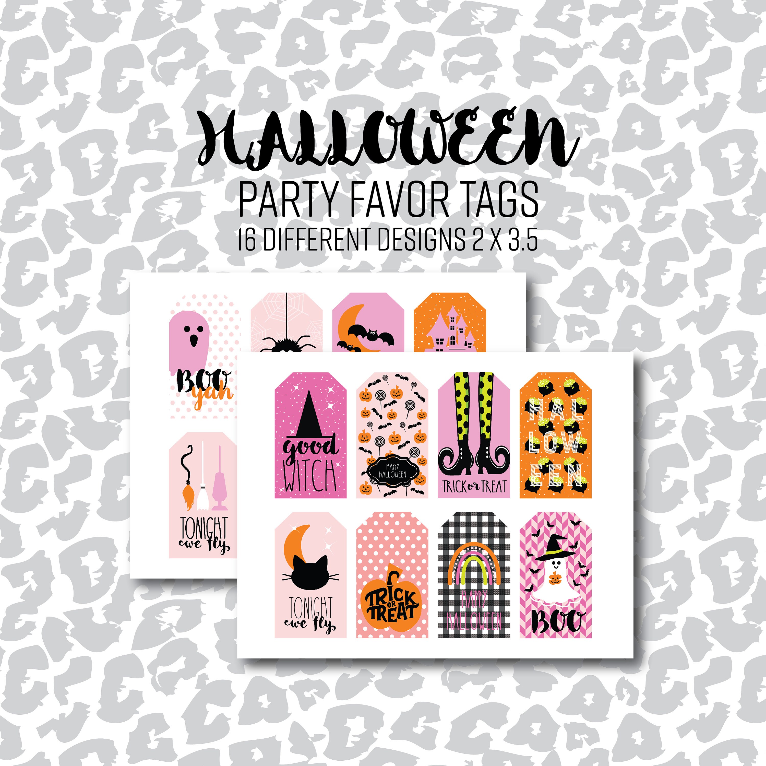 PRINTABLE Halloween Favor Tags Happy Halloween Tags Halloween Party ...