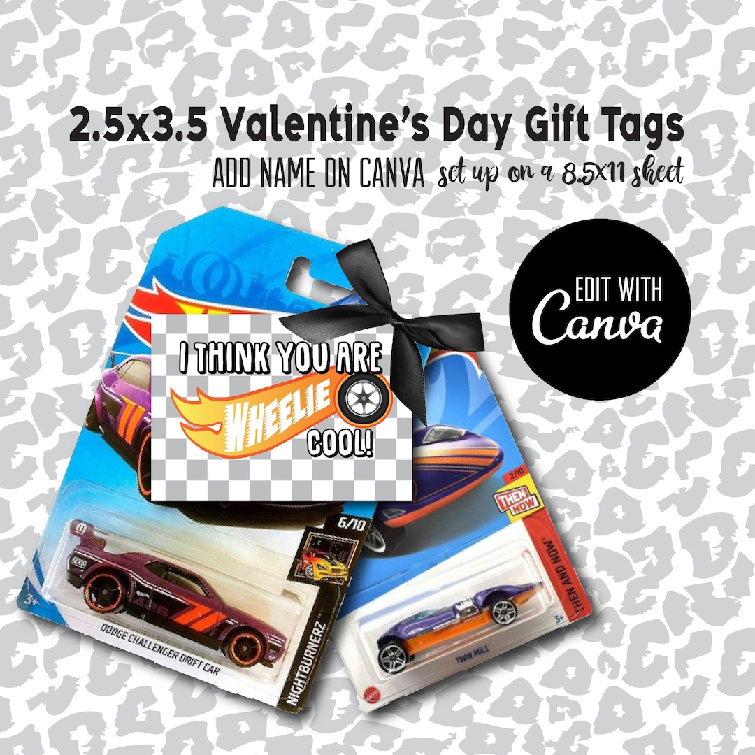 Canva Editable WHEELIE Cool Valentine's Printable, Race Car Valentine ...