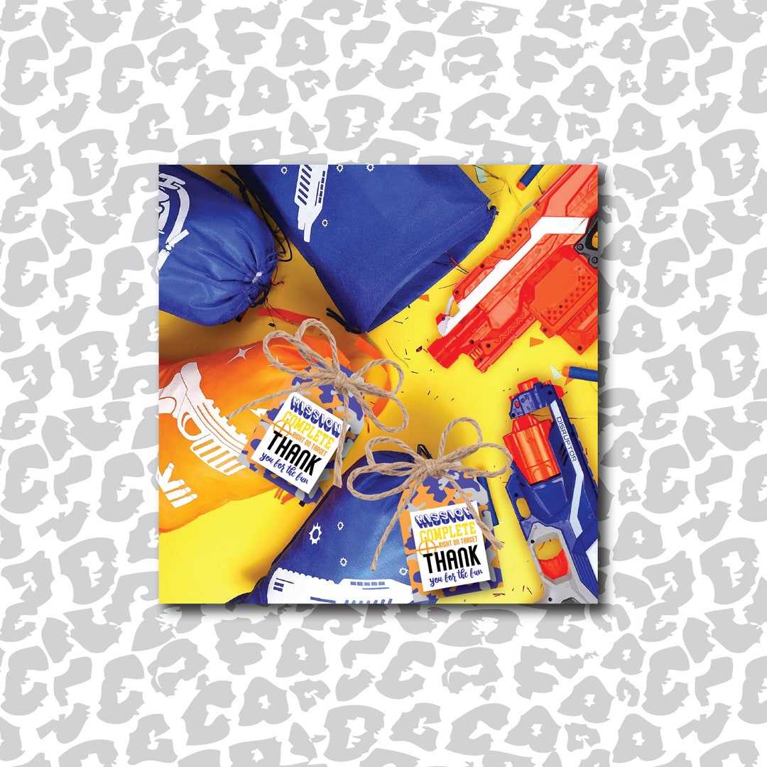 Dart Guns Birthday Tags Darts Thank Tags Dart Guns Party Tags - Etsy