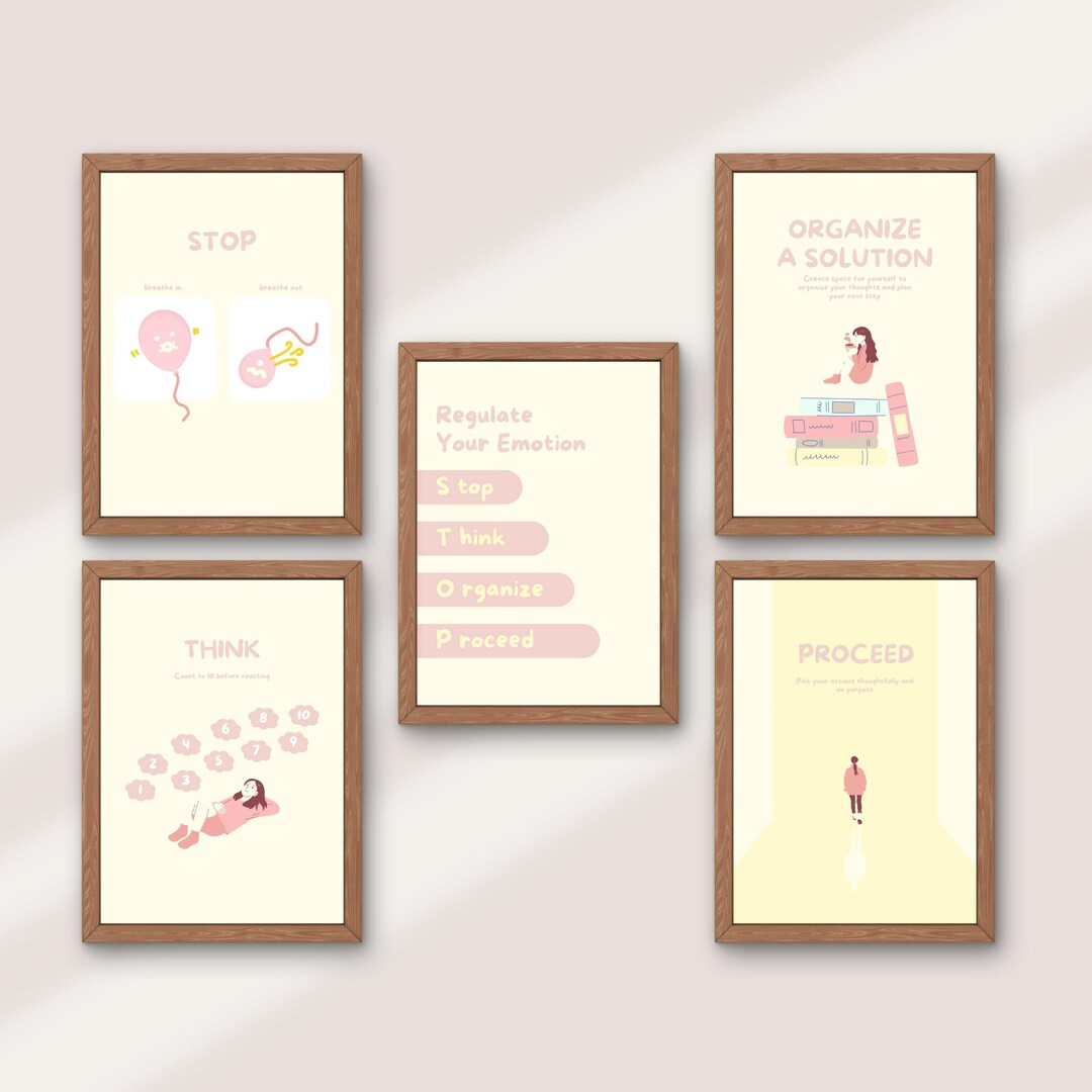 Mental Health Wall Art Bundle | Printable Posters for Emotion ...
