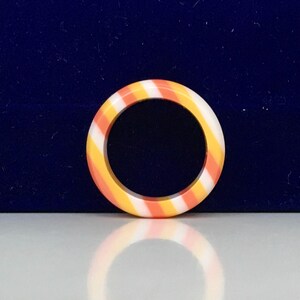 Striped Lucite Acrylic Statement Ring, Orange & White, Size 7.5 - Etsy