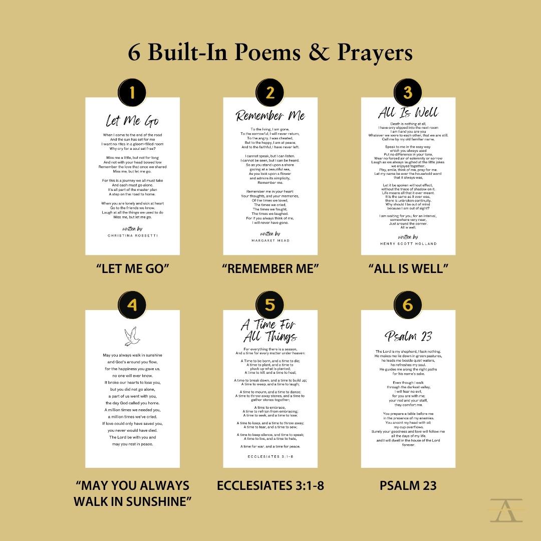 Bold Modern Printable Memorial Prayer Card Template Editable Obituary ...