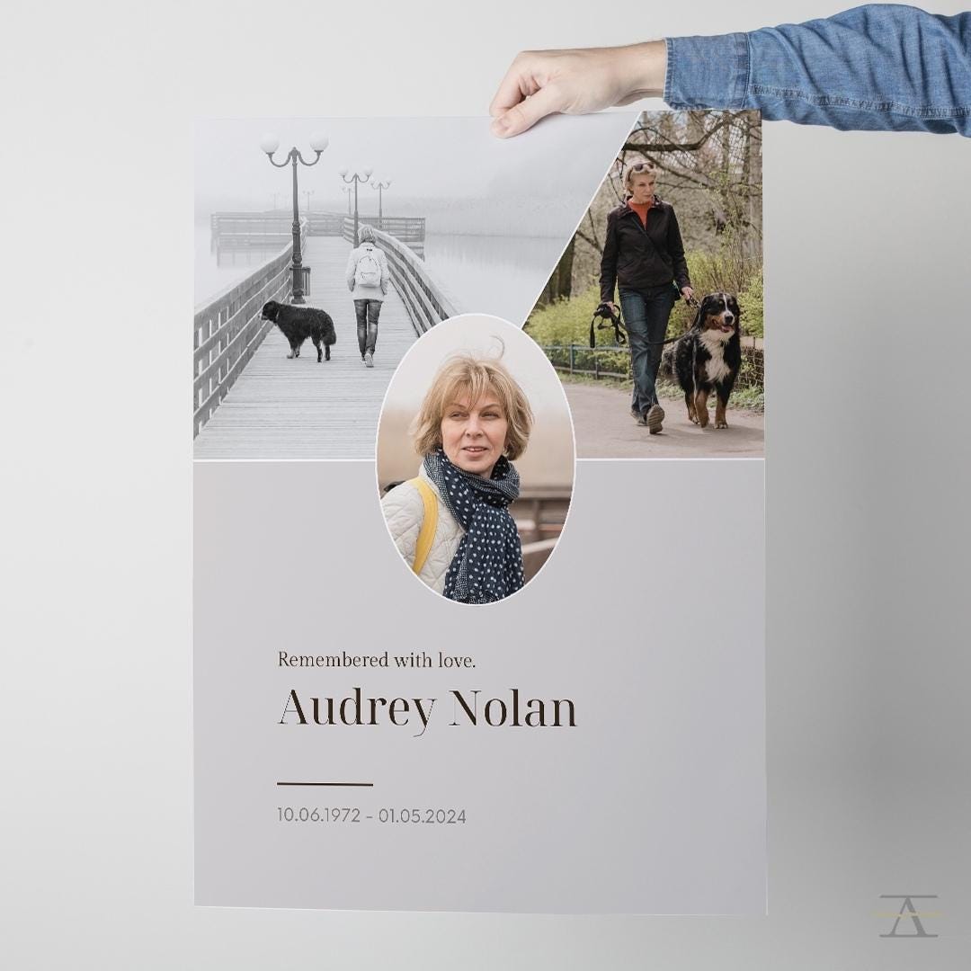 Neutral Funeral Poster Memorial Sign Template Funeral Collage Photo ...