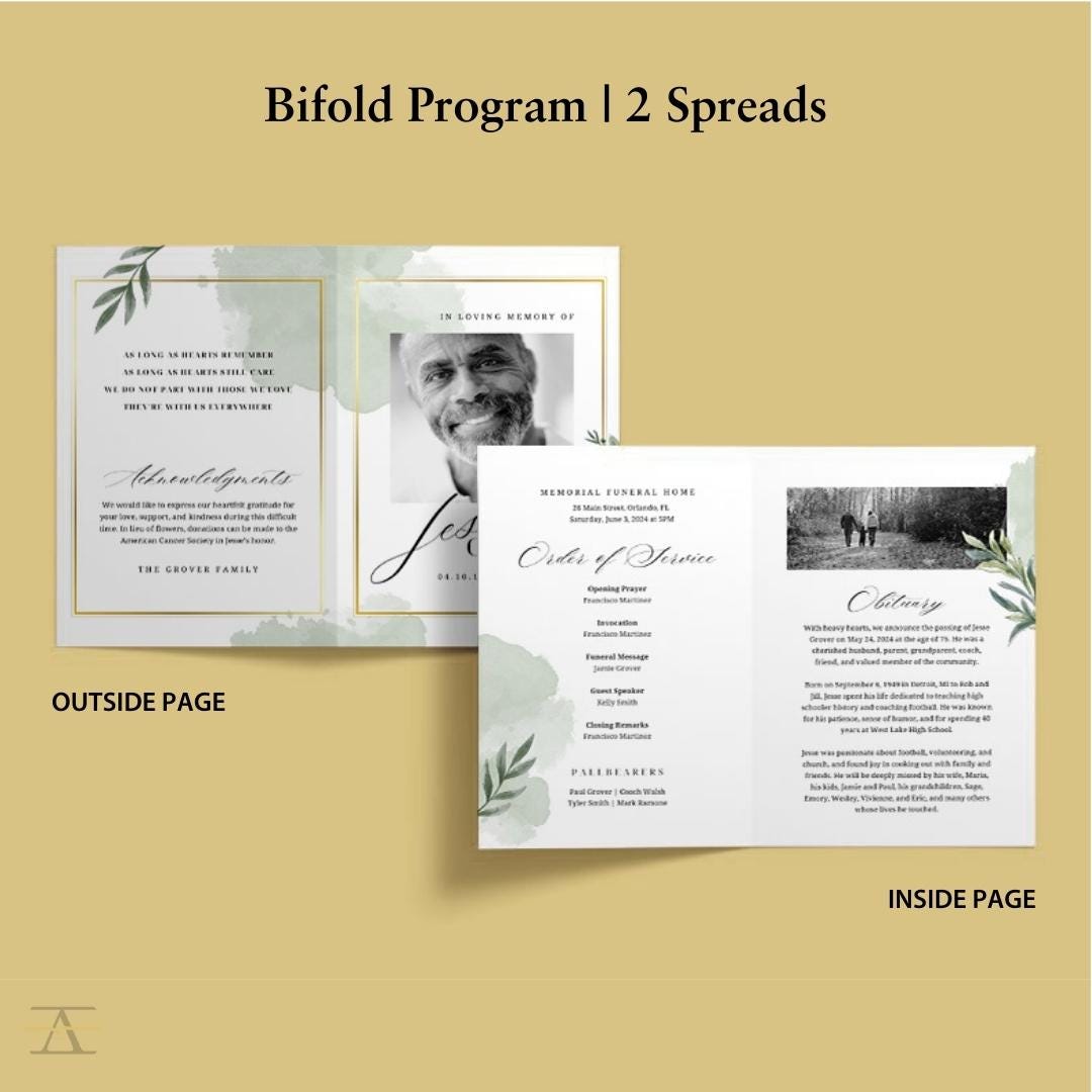 Floral Funeral Program Template Celebration of Life Memorial Program ...
