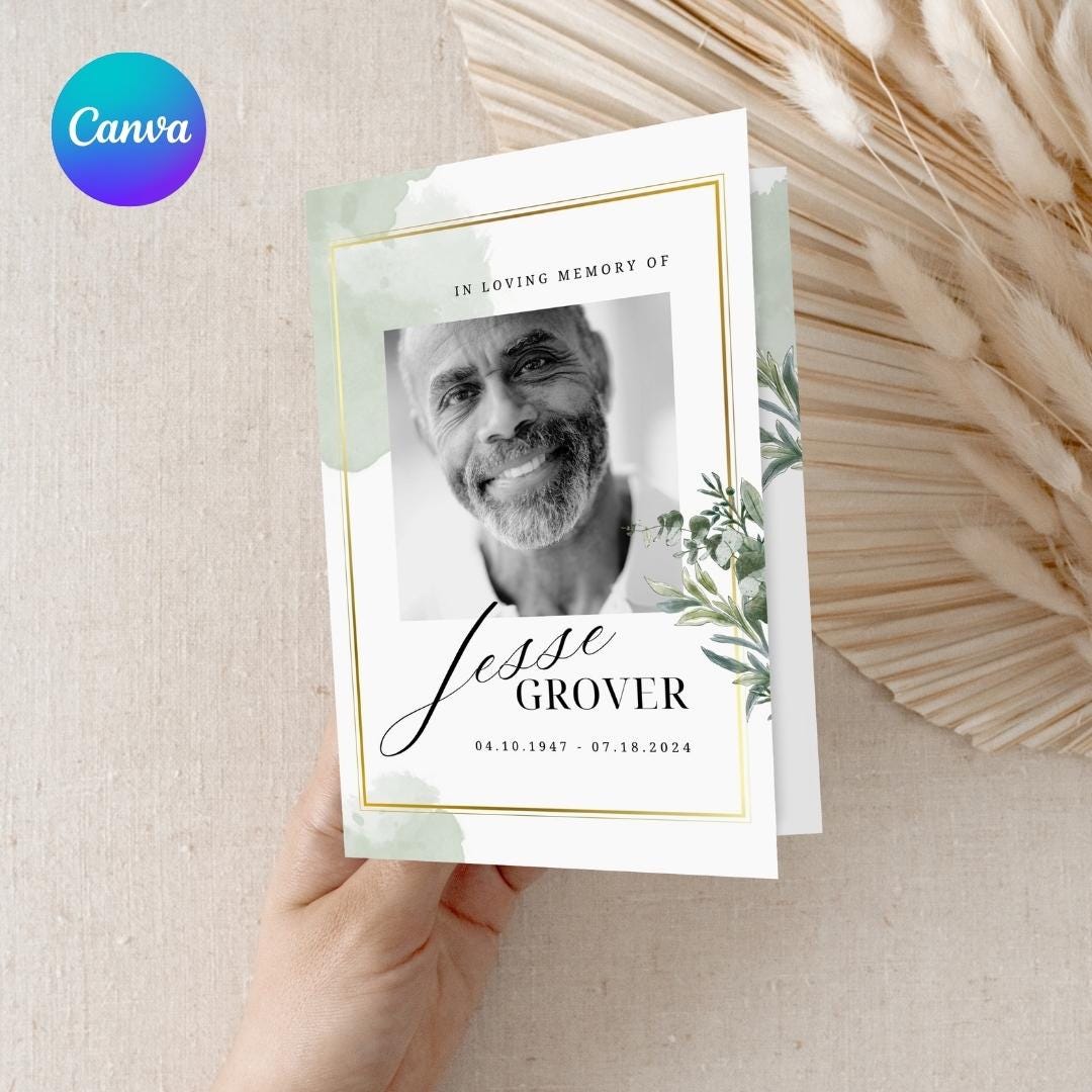 Floral Funeral Program Template Celebration of Life Memorial Program ...