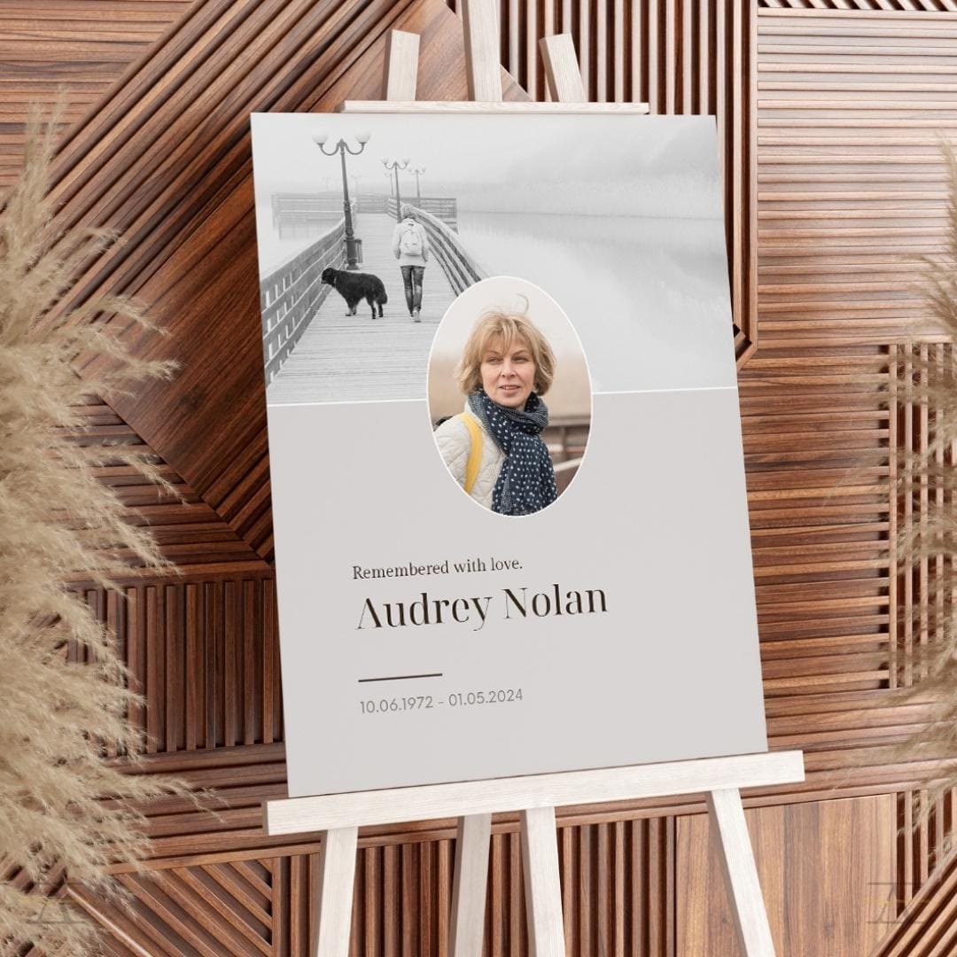 Neutral Funeral Poster Memorial Sign Template Funeral Collage Photo ...