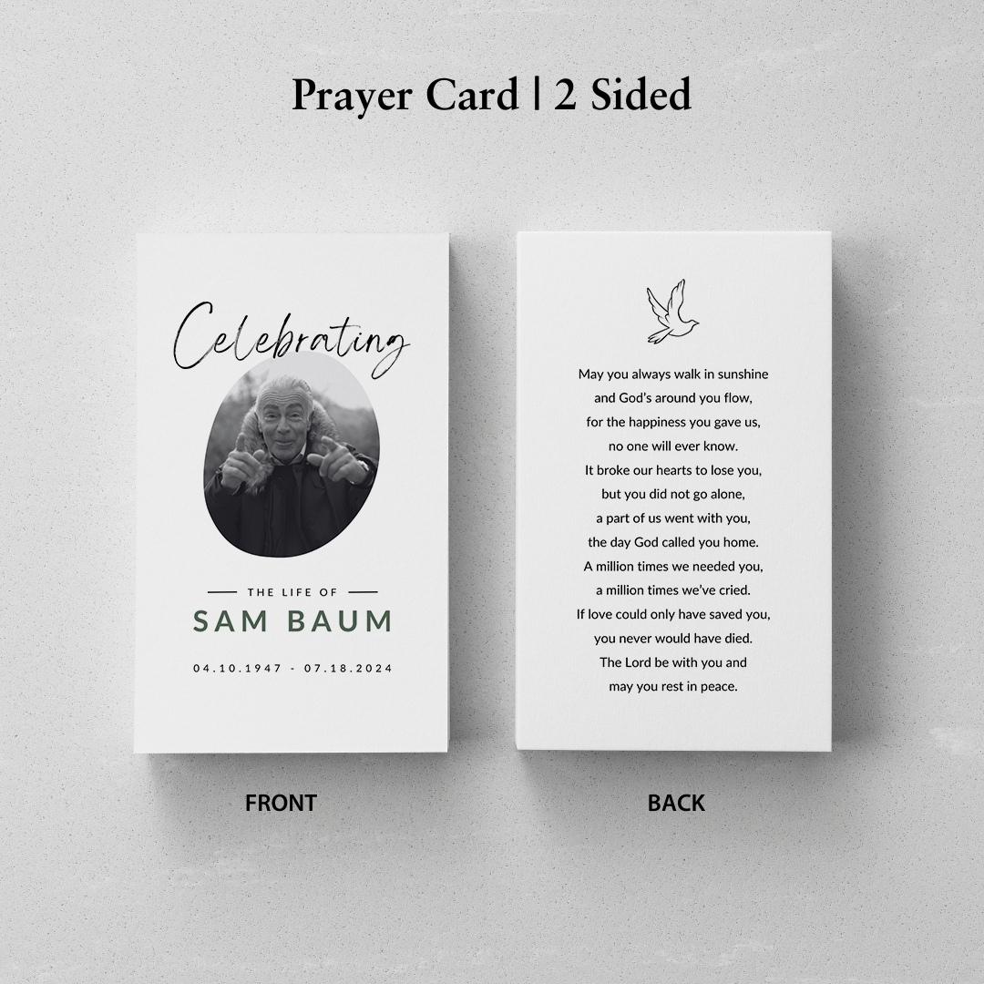 Minimal Memorial Prayer Card Template, Catholic Funeral Mass (canva ...