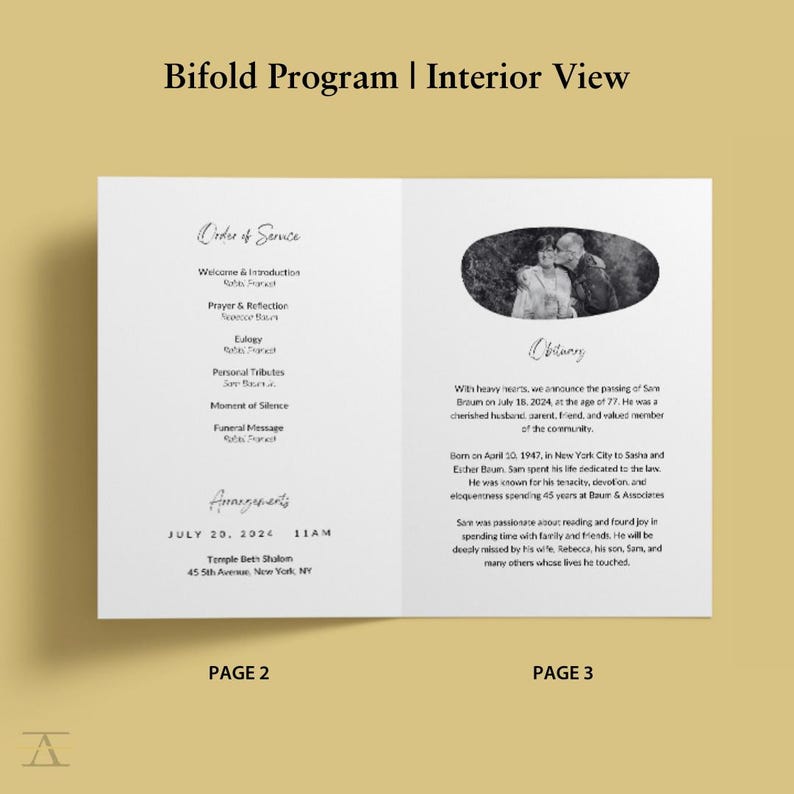 Modern Funeral Program Template, Celebration of Life Pamphlet (canva ...