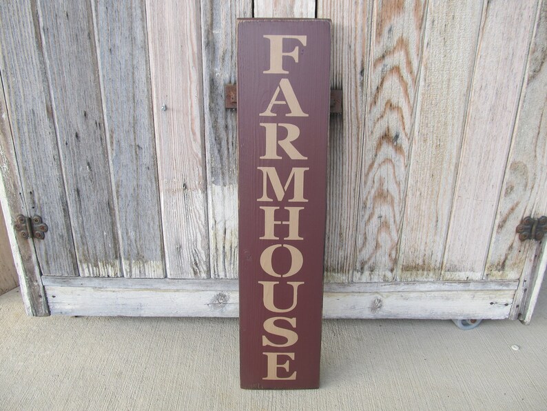 Primitive Vertical Farmhouse Hand Stenciled Wooden Sign With - Etsy