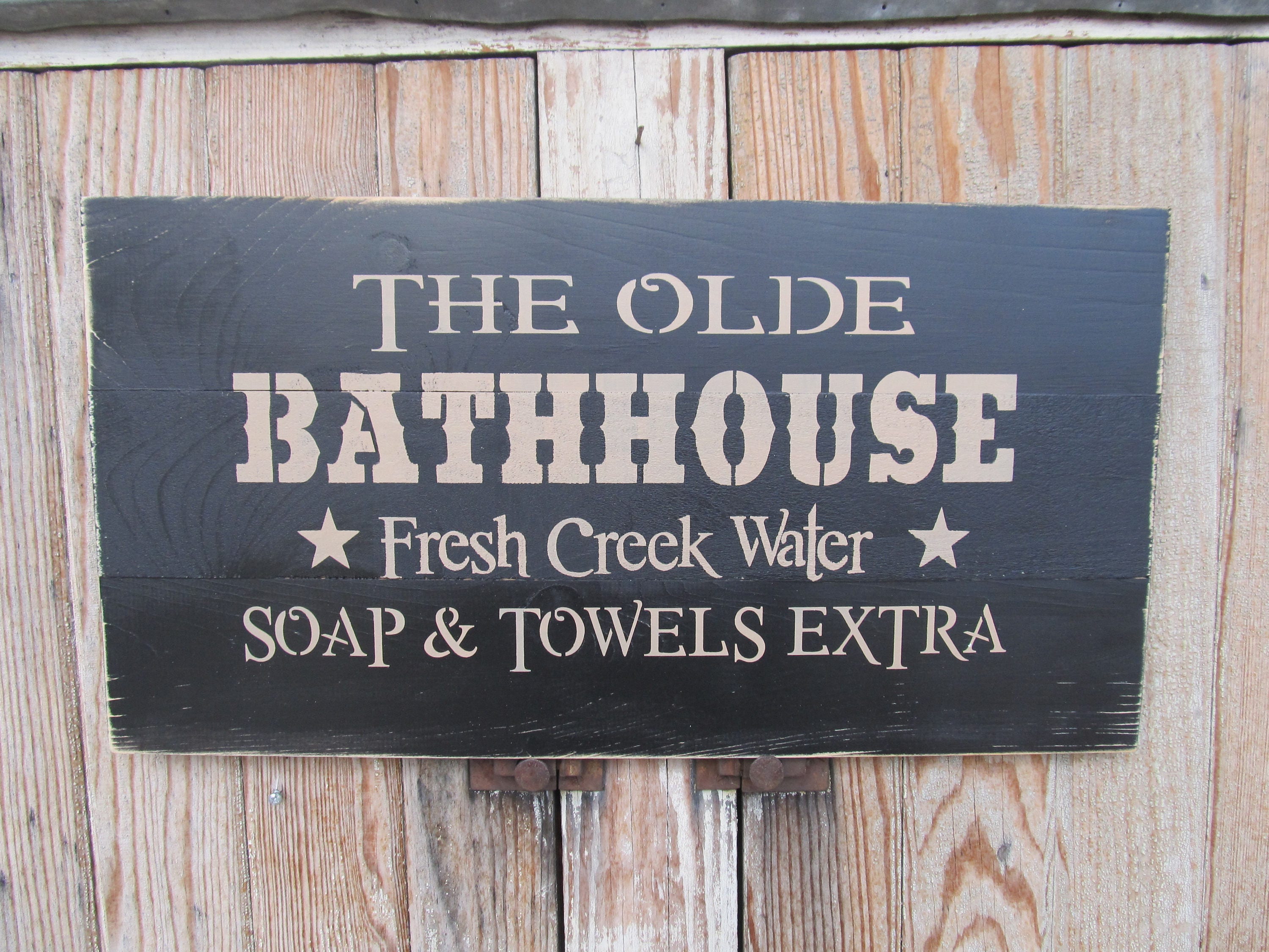 Primitive the Olde Bathhouse Hand Painted Wooden Sign With | Etsy