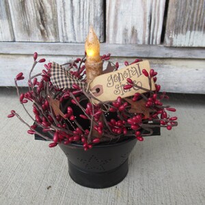 Primitive Vintage Style Kitchen Colander Timer Candle Light With ...