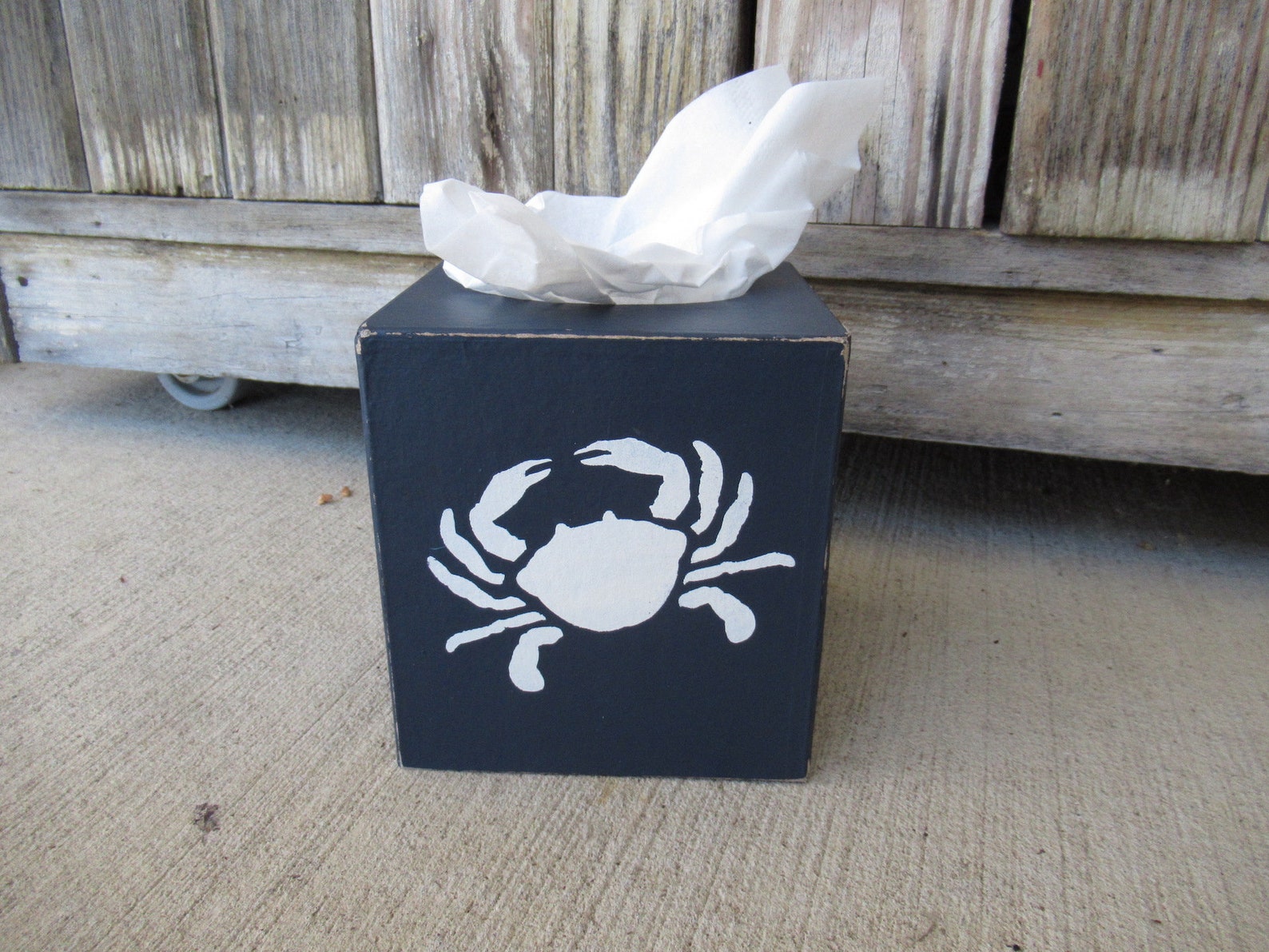 Nautical Lake Beach Rustic Crab Hand Painted Tissue Box Cover - Etsy