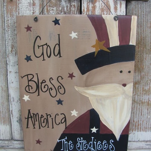 Primitive Americana Uncle Sam 1776 Liberty Bell Hand Painted - Etsy