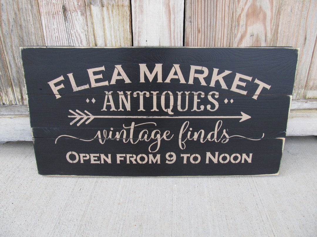 Primitive Vintage Flea Market Hand Painted Pallet Sign With Color ...