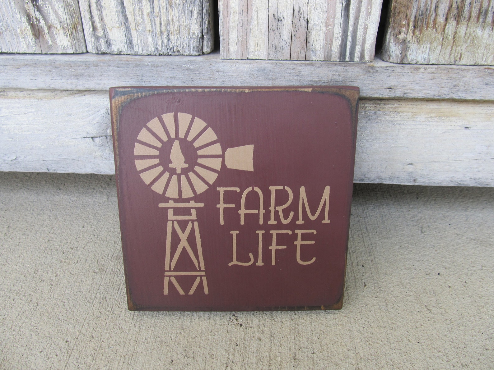 Primitive Farm Life With Windmill Hand Painted Sign Plaque - Etsy