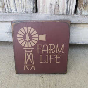 Primitive Farm Life With Windmill Hand Painted Sign Plaque GCC7307 - Etsy