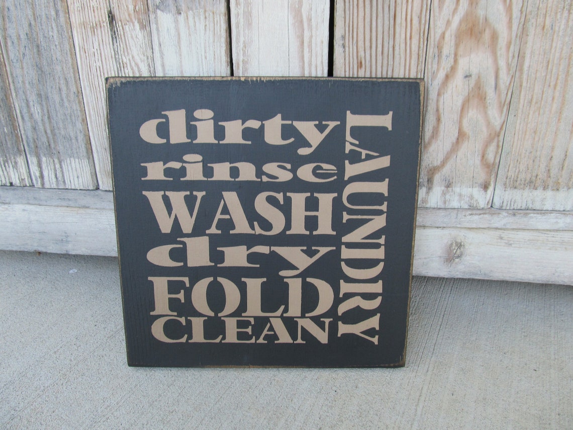 Primitive Laundry Wash Room Typography Hand Painted Wooden - Etsy
