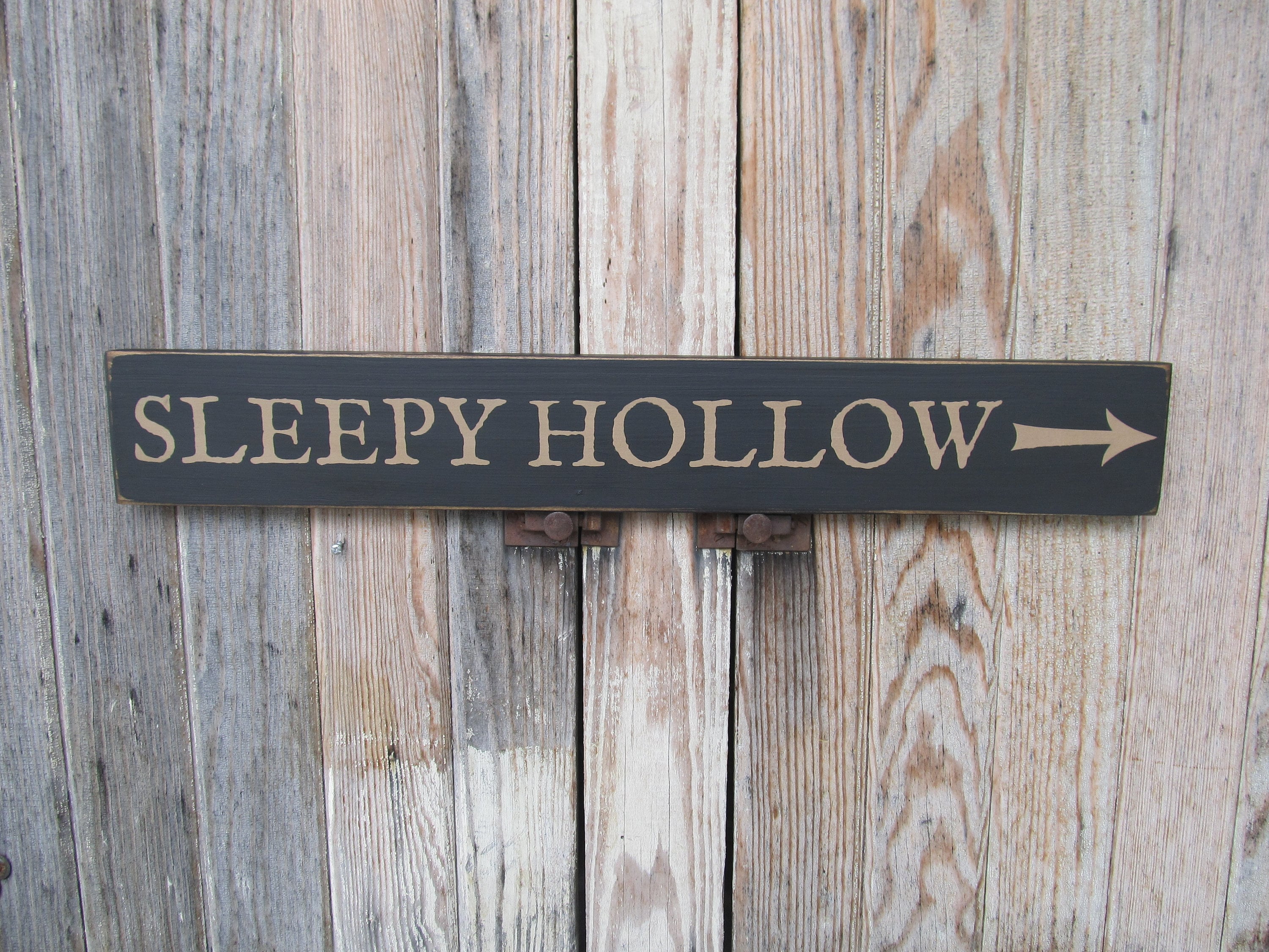 Primitive Halloween Sleepy Hollow Hand Made Sign With Options GCC8049 ...