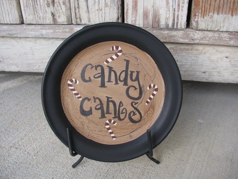 Primitive Country Chic Candy Cane Mini Word Hand Painted | Etsy