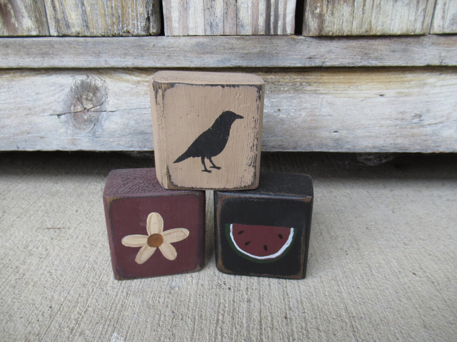 Primitive Country Watermelon Daisy and Crow Summer Time - Etsy