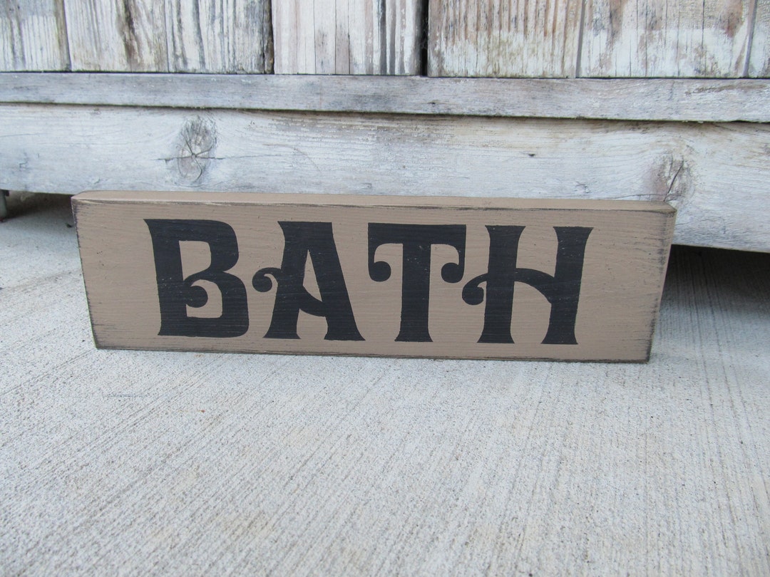 Primitive Bath Shelf Sitter Hand Painted Sign GCC7534 - Etsy