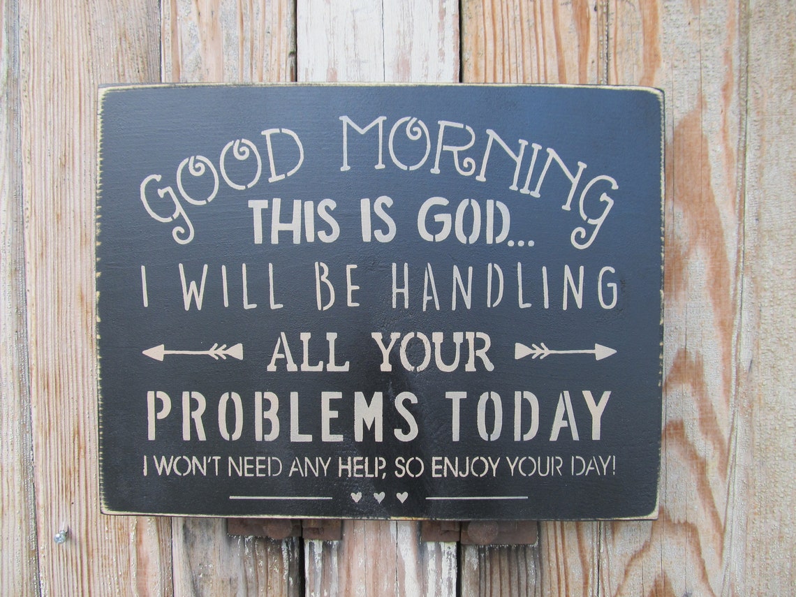 Primitive Rustic Good Morning This is God Hand Stenciled - Etsy