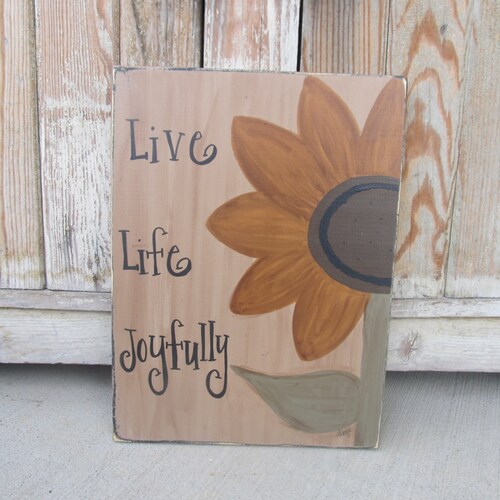 Primitive Sunflower Hand Painted Wooden Sign GCC4958 - Etsy