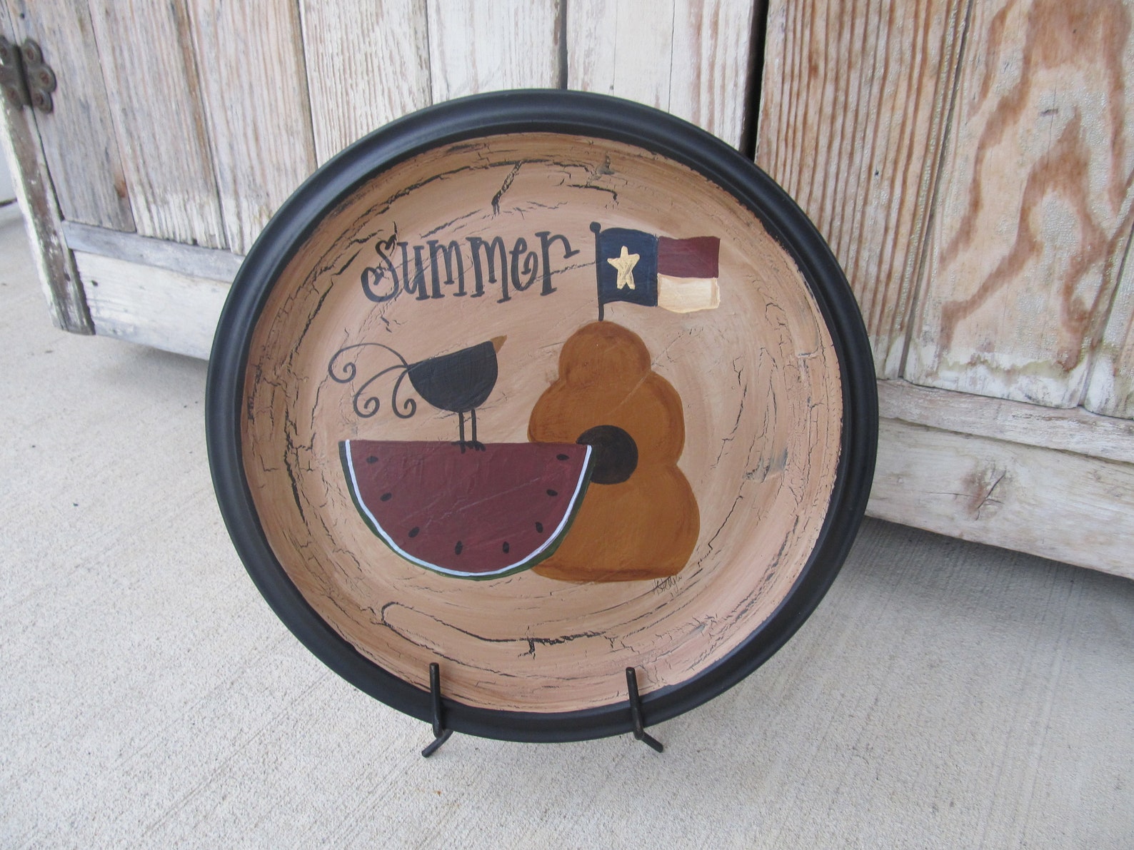 Primitive Summer Watermelon Bee Hive Crow and American Flag - Etsy