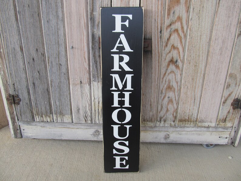 Primitive Vertical Farmhouse Hand Stenciled Wooden Sign With - Etsy