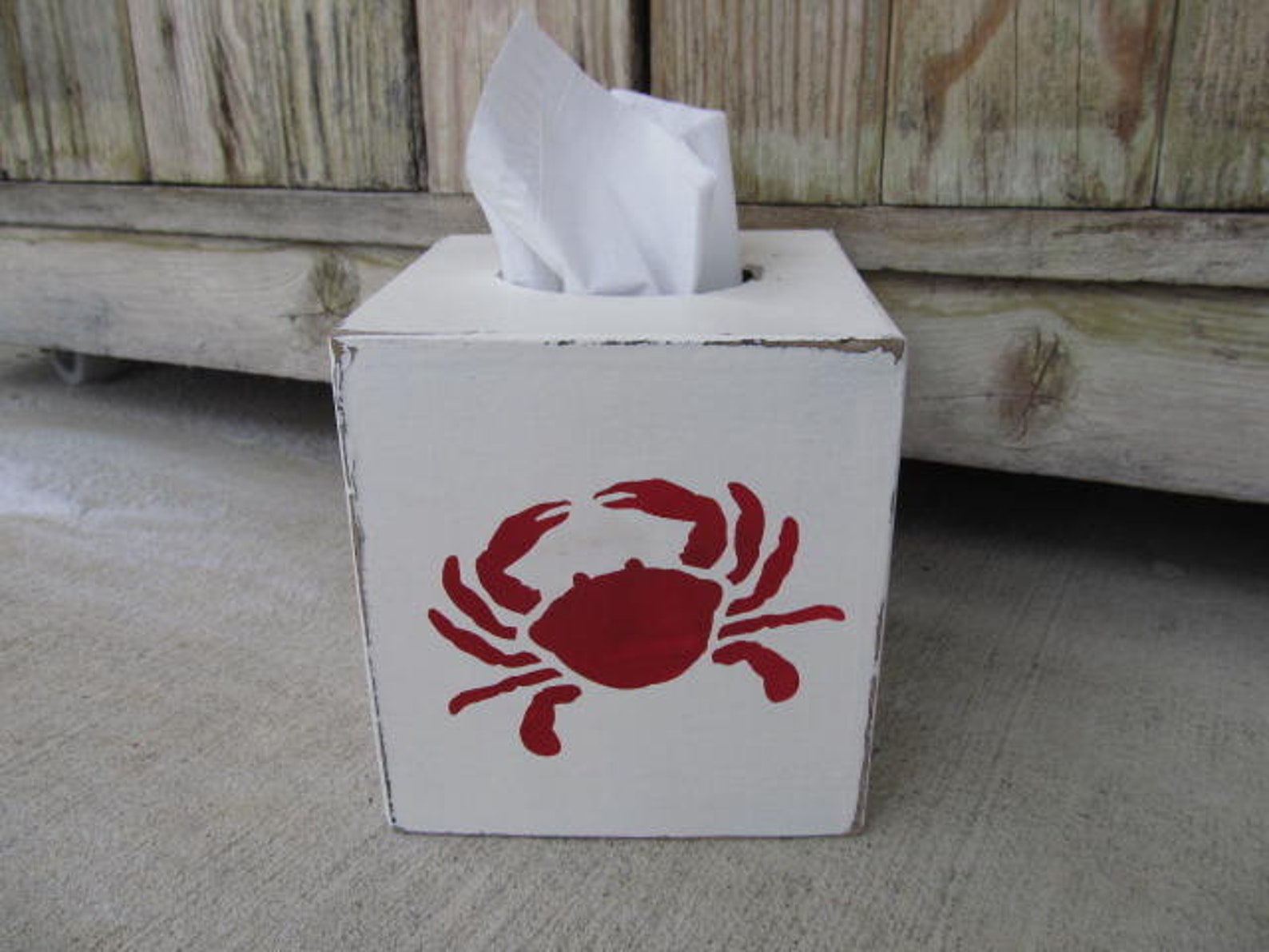 Nautical Lake Beach Rustic Crab Hand Painted Tissue Box Cover - Etsy