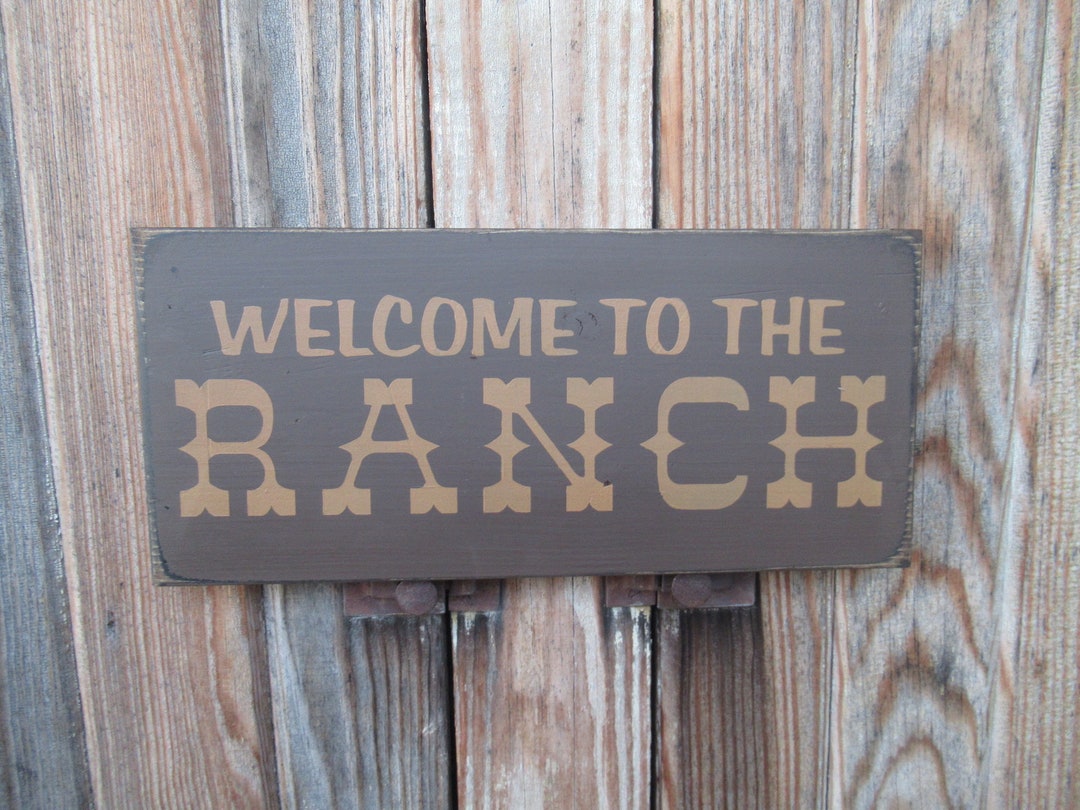 Primitive Western Welcome to the Ranch Hand Painted Sign With Color ...