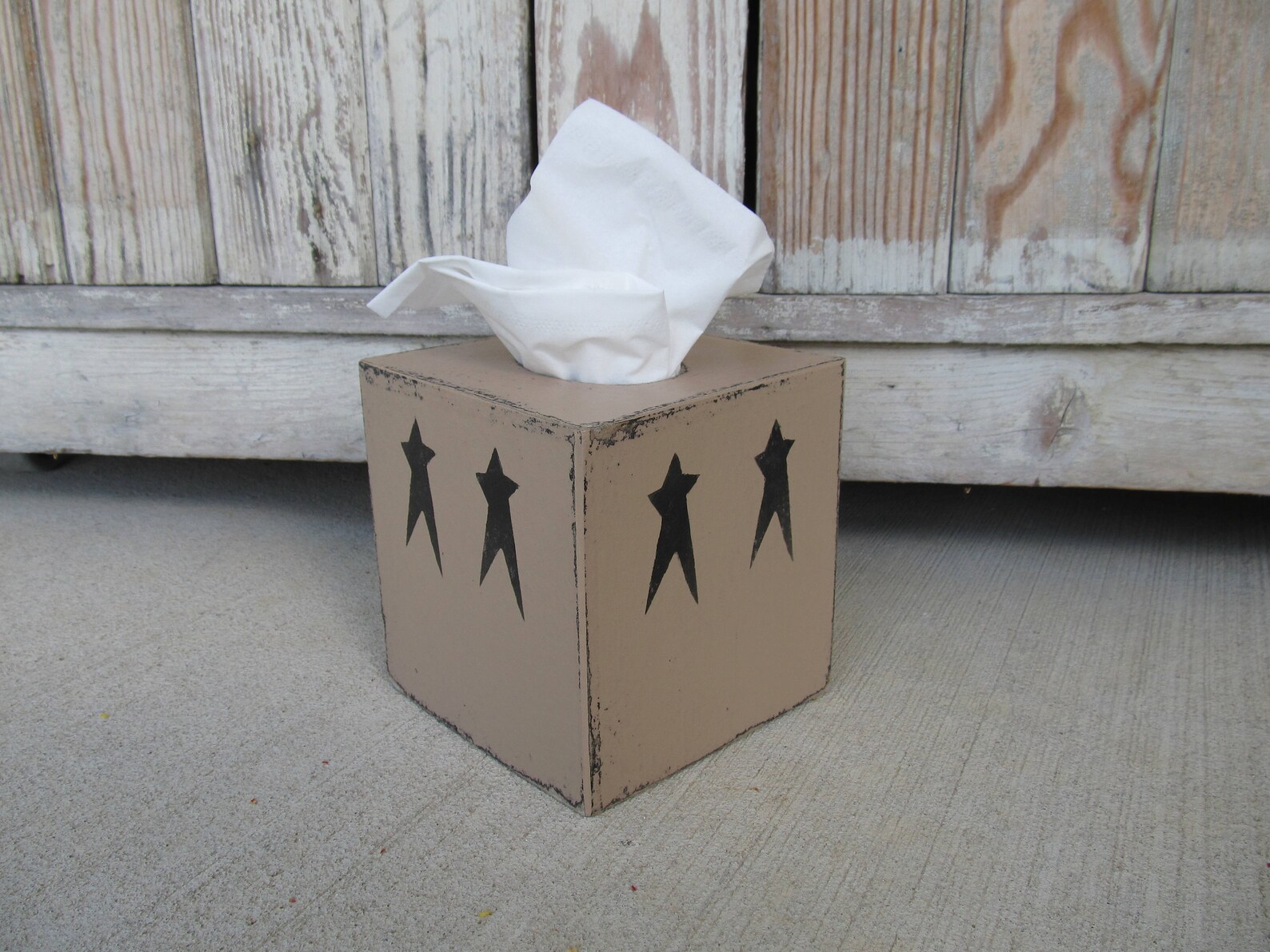 Primitive Star Hand Painted Tissue Box Cover with Color | Etsy