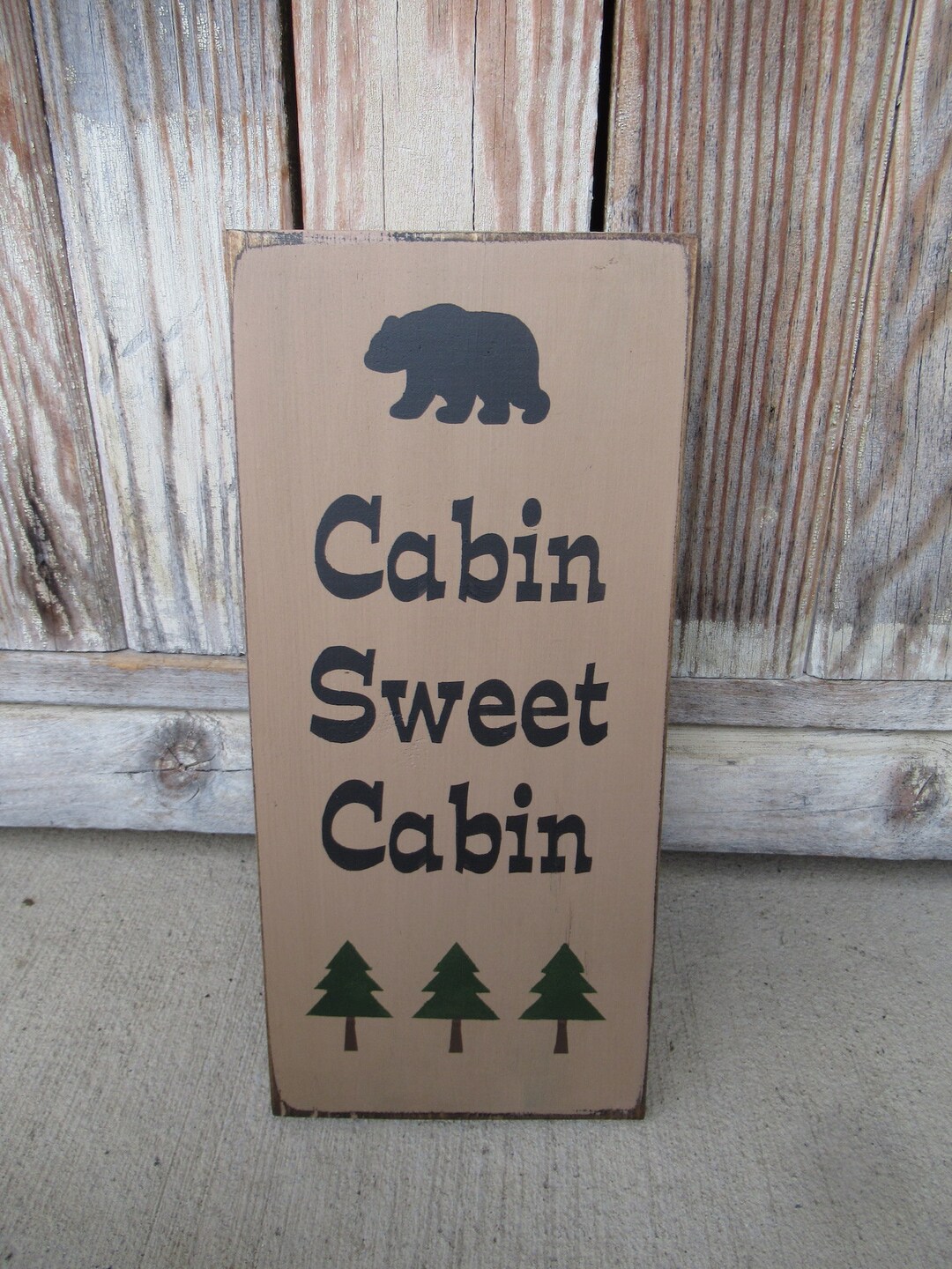 Primitive Rustic Northwoods Cabin Sweet Cabin With Pine Trees and ...