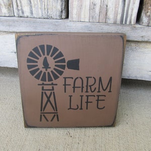 Primitive Farm Life With Windmill Hand Painted Sign Plaque GCC7307 - Etsy