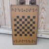 Primitive Colonial Willow and Stars Wooden Checkerboard 12x18 Game ...