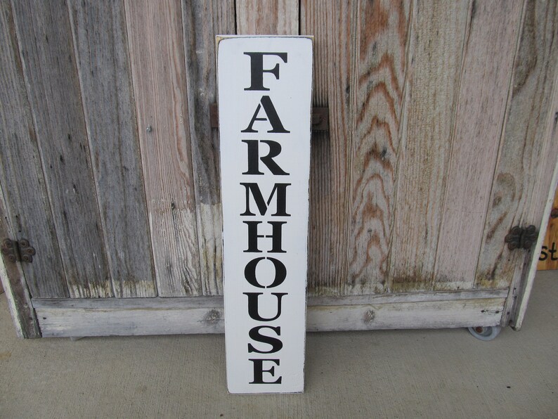 Primitive Vertical Farmhouse Hand Stenciled Wooden Sign With - Etsy