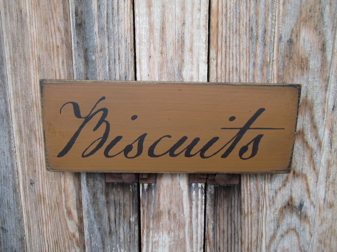 Primitive Colonial Biscuits Hand Painted Sign With Color Options GC8955 ...