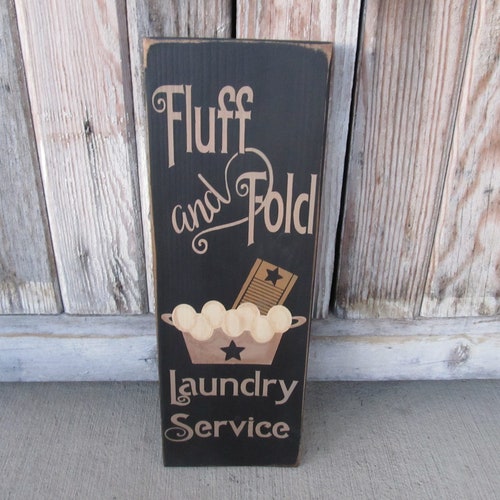 Primitive Fluff and Fold Laundry Service Wash Board and Tub - Etsy