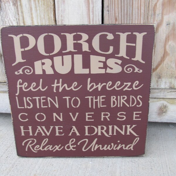 Porch Rules Sign - Etsy