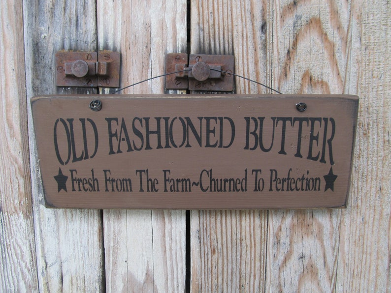 Primitive Old Fashioned Butter Hand Painted Horizontal Sign - Etsy