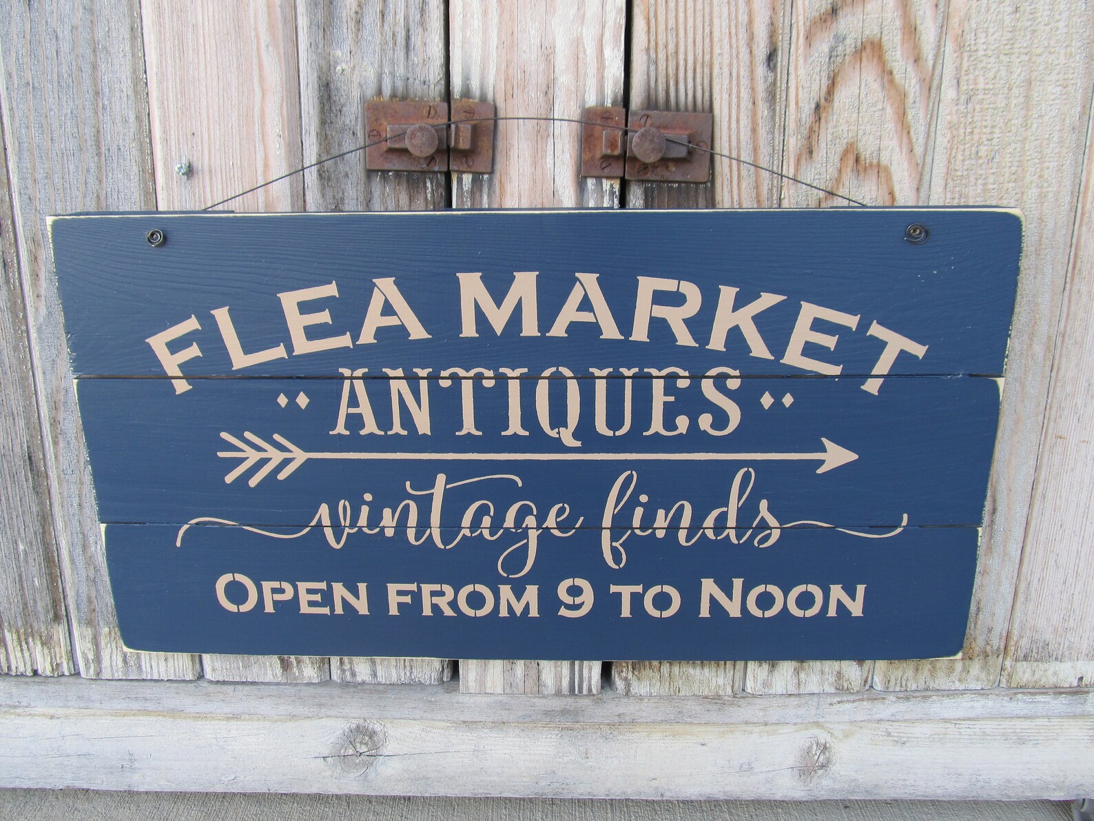 Primitive Vintage Flea Market Hand Painted Pallet Sign With Color ...