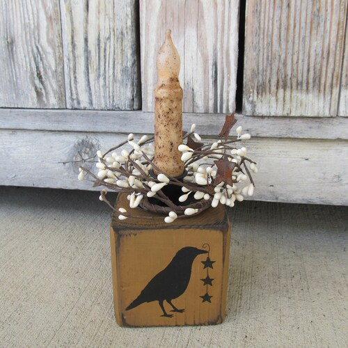 Primitive Americana Flag Wooden Block Timer Light With - Etsy