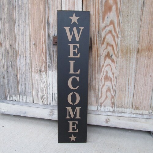 Welcome Stars Primitive Sign - Etsy