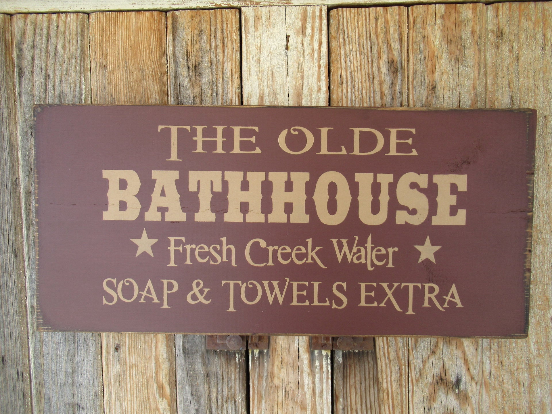 Primitive the Olde Bathhouse Hand Painted Wooden Sign With | Etsy